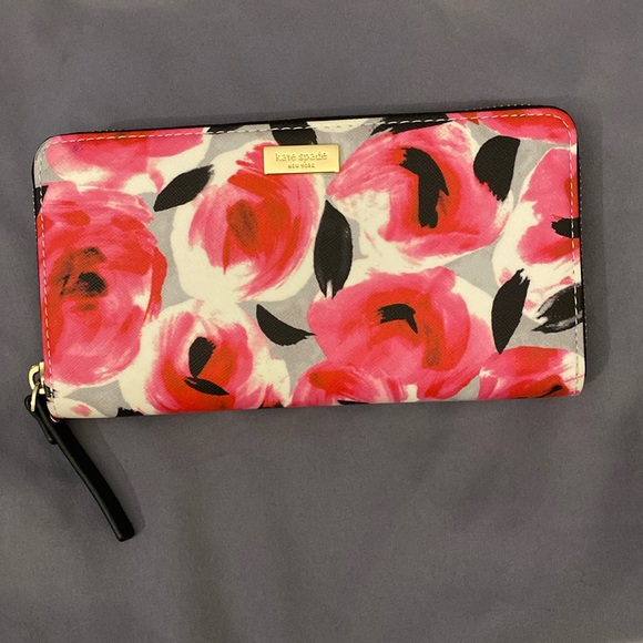 kate spade | Bags | Kate Spade Pink Floral Wallet Authentic | Poshmark